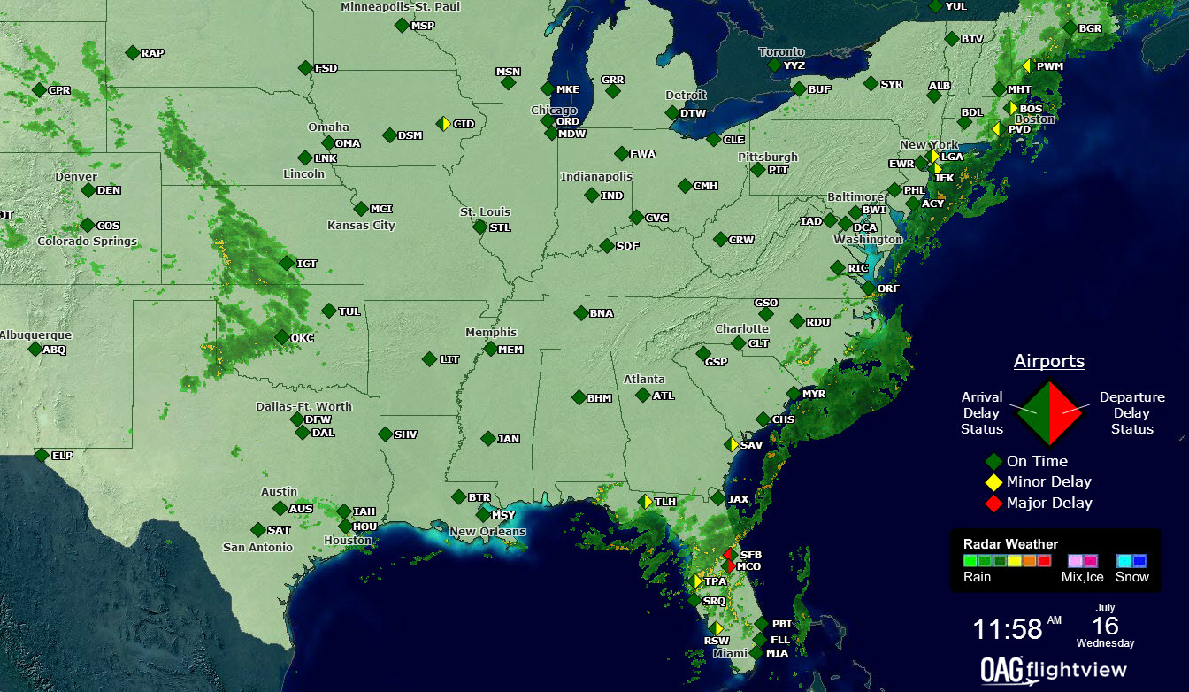 OAG flightview live flight status & weather for digital displays